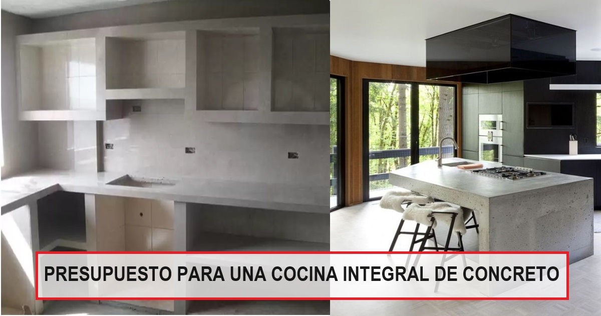 ¿Cuánto cuesta hacer una cocina integral de concreto?