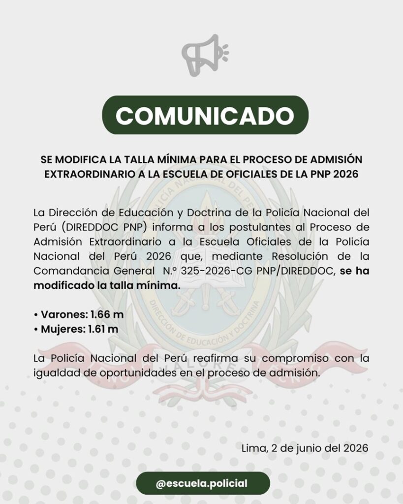 Nuevos requisitos para postular a la PNP